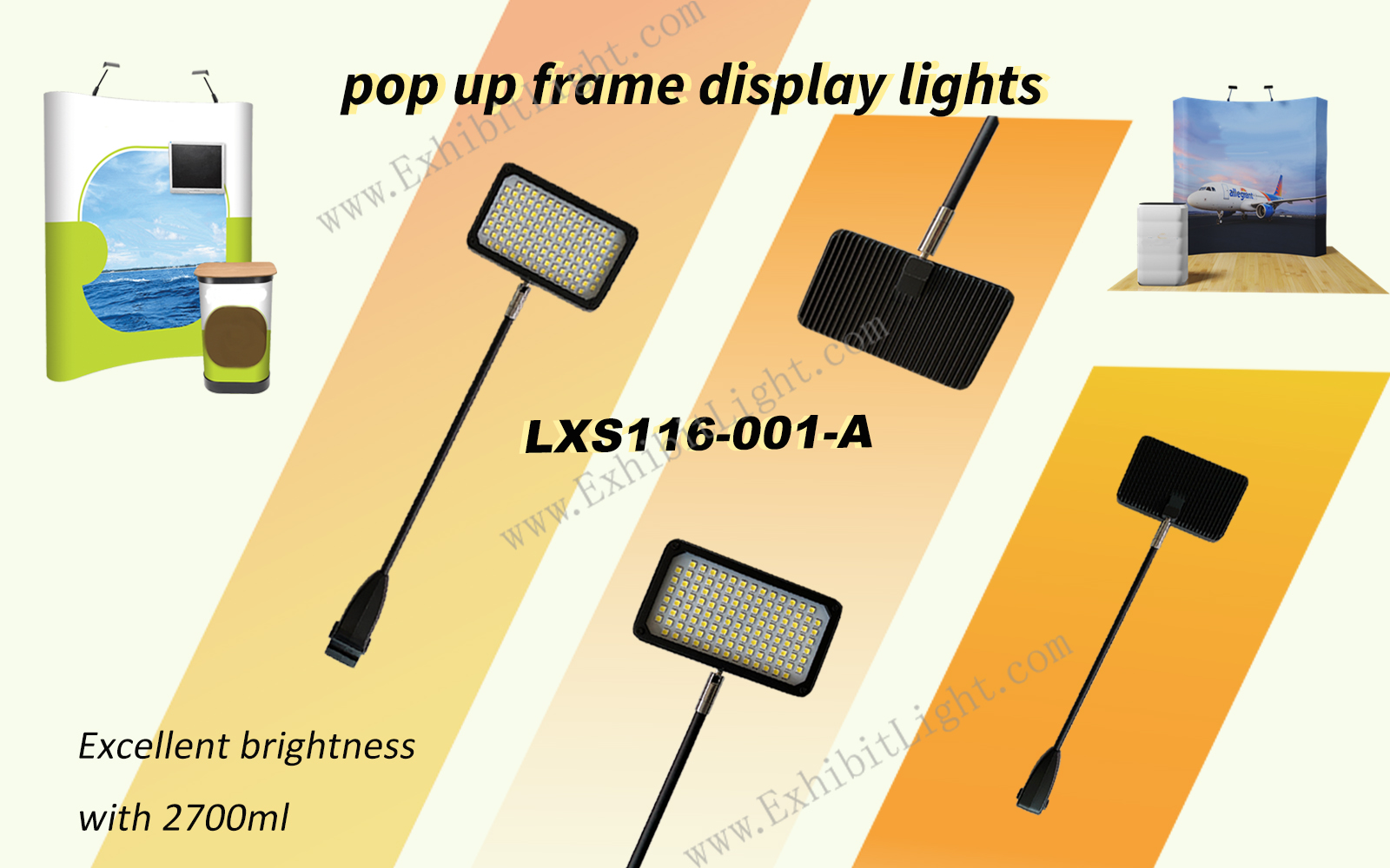 Pop Up Frame Display Lights, LXS116-001-A - Exhibit Light Factory