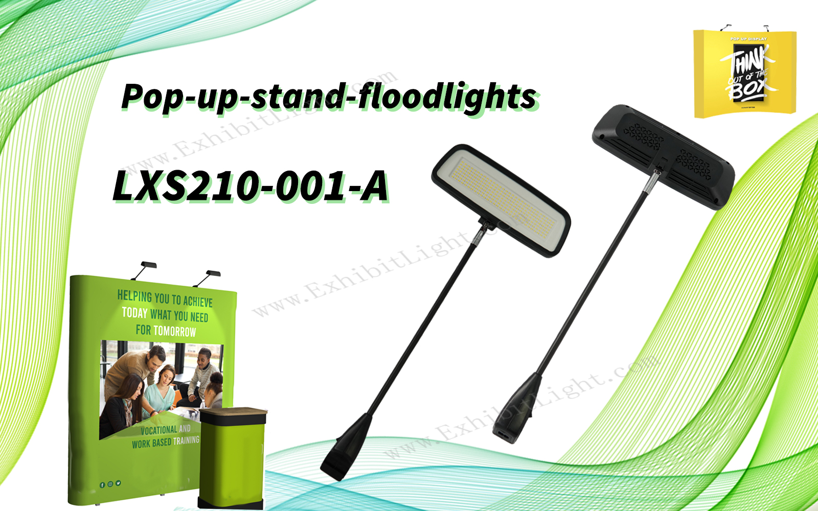 Pop Up Stand Floodlights, LXS210-001-A - Exhibit Light Factory